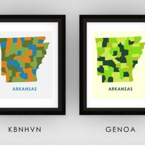 Arkansas Map Print - Full Color Map Poster - Etsy