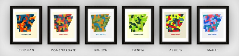 Arkansas Map Print Full Color Map Poster - Etsy