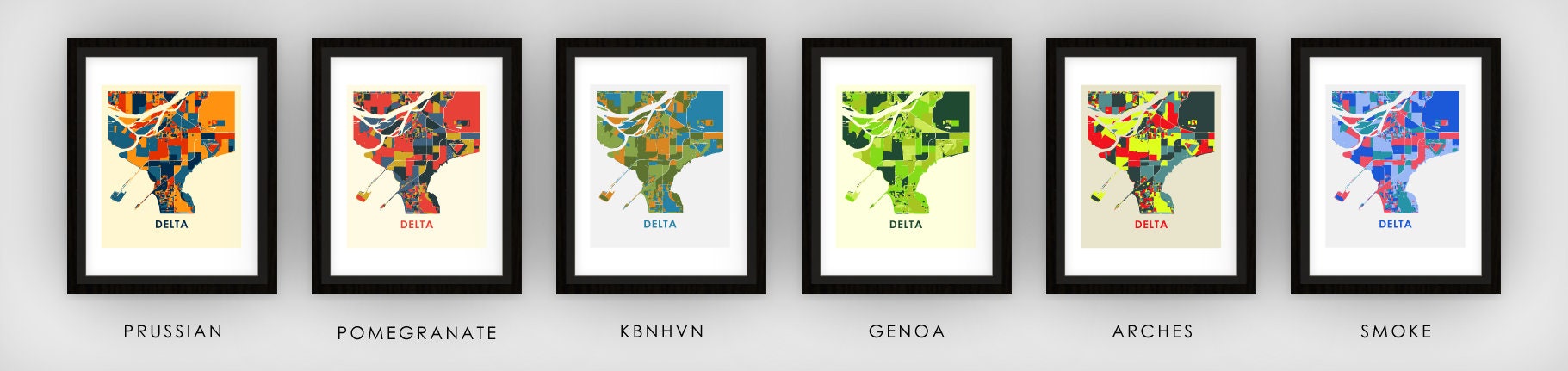 Delta British Columbia Map Print Full Color Map Poster - Etsy