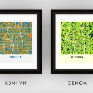 Wichita Map Print - Full Color Map Poster - Etsy