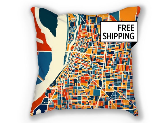 Memphis Map Pillow Tennessee Map Pillow 18x18 | Etsy