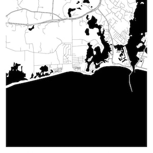 Matunuck Map Poster - Rhode Island Map Print - Art Deco Series - Etsy