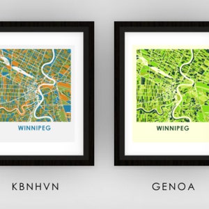 Winnipeg Map Print - Full Color Map Poster - Etsy