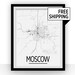 Moscow ID Map Poster Idaho Map Print Art Deco Series - Etsy
