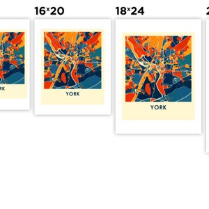 York Map Print - Full Color Map Poster - Etsy