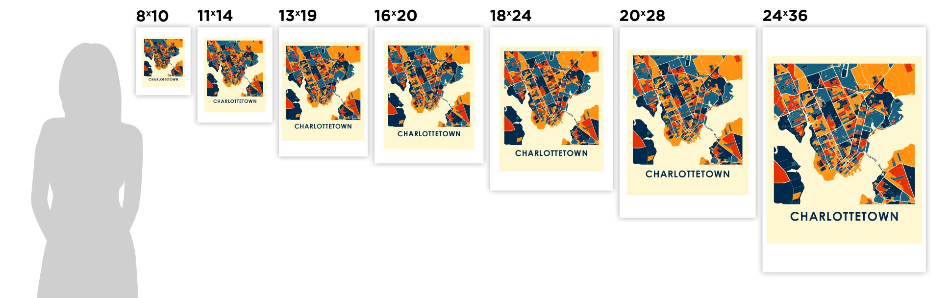 Charlottetown PEI Map Print Full Color Map Poster - Etsy