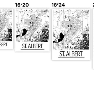 St Albert Alberta Map Poster - Alberta Map Print - Art Deco Series - Etsy