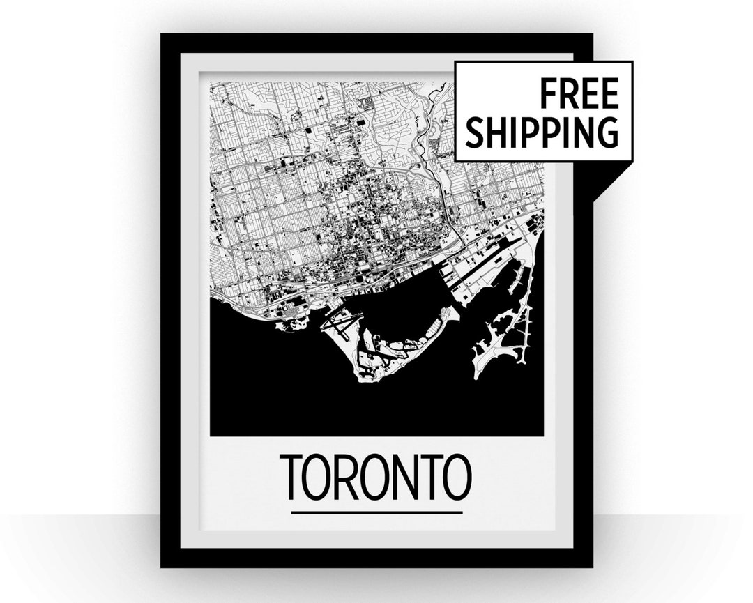 Toronto Map Poster - Canada Map Print - Art Deco Series - Etsy