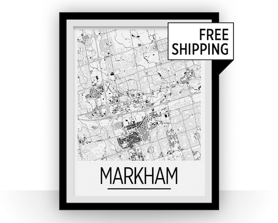 Markham Ontario Map Poster Ontario Map Print Art Deco | Etsy