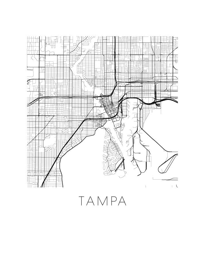 Tampa Map Print | Etsy
