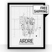 Airdrie Alberta Map Poster - Alberta Map Print - Art Deco Series - Etsy