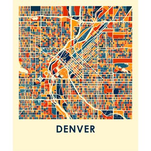 Denver Map Print - Full Color Map Poster - Etsy