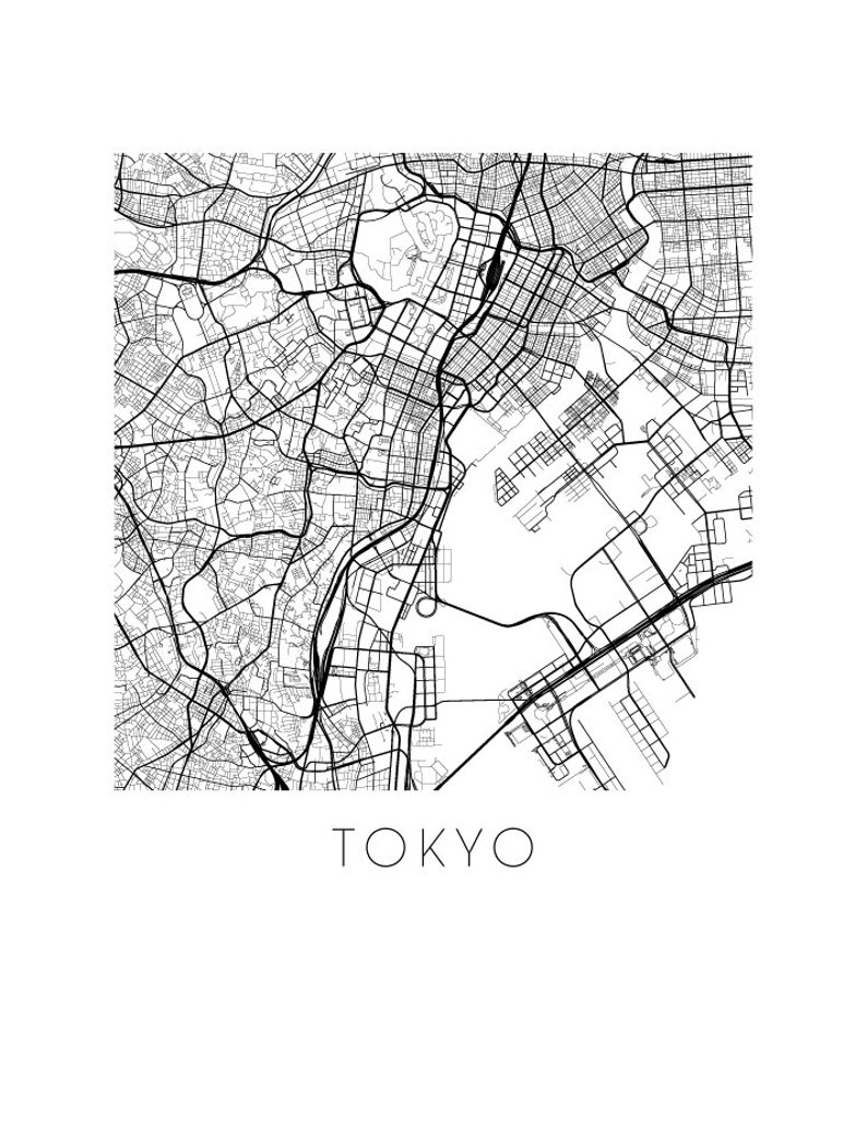 Tokyo Map Print - Etsy