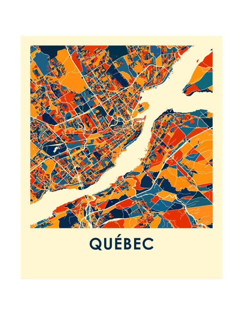 Quebec Map Print Full Color Map Poster - Etsy