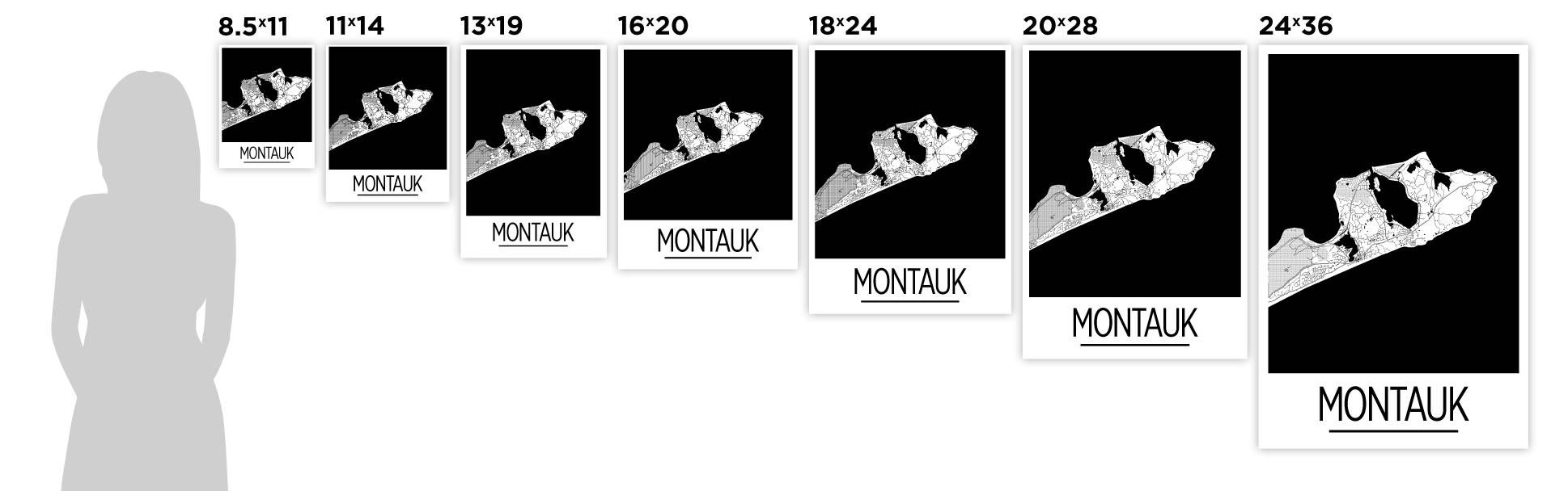 Montauk Map Poster - New York Map Print - Art Deco Series - Etsy