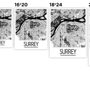 Surrey British Columbia Map Poster - British Columbia Map Print - Art ...