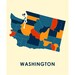 Washington Map Print - Full Color Map Poster - Etsy