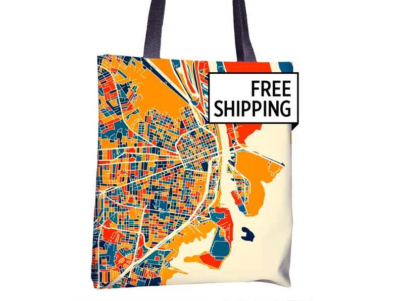 Mobile Map Tote Bag Alabama Map Tote Bag 15x15 | Etsy