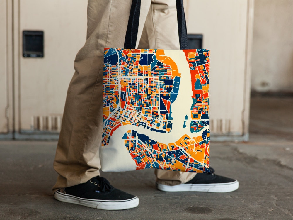 Jacksonville Map Tote Bag Florida Map Tote Bag 15x15 | Etsy