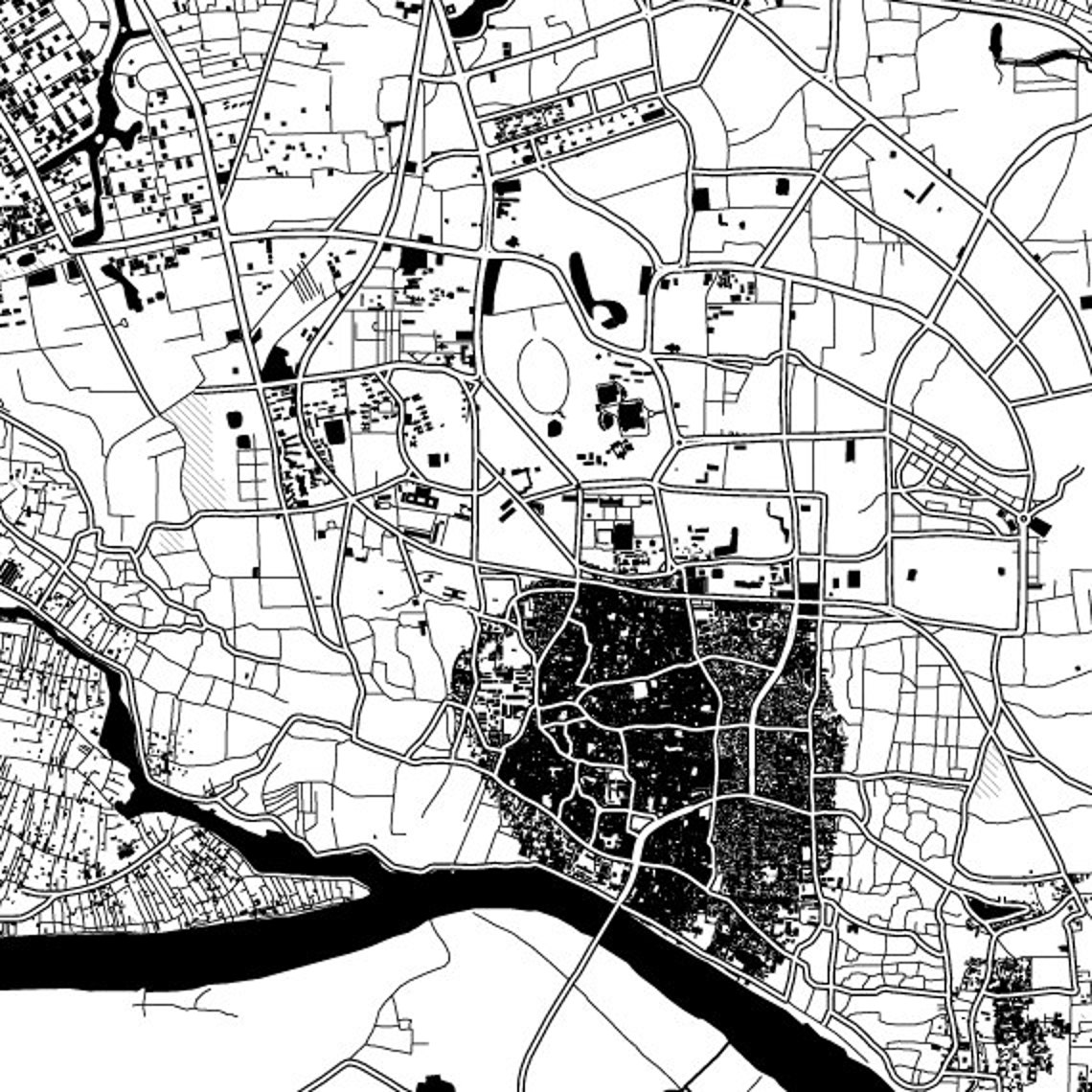 Dhaka Map Poster Bangladesh Map Print Art Deco Series | Etsy
