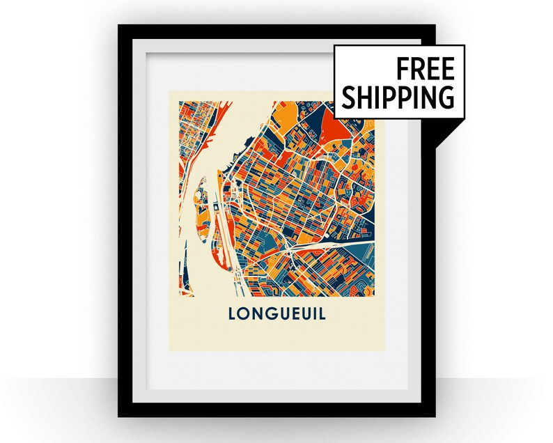 Longueuil Quebec Map Print Full Color Map Poster - Etsy