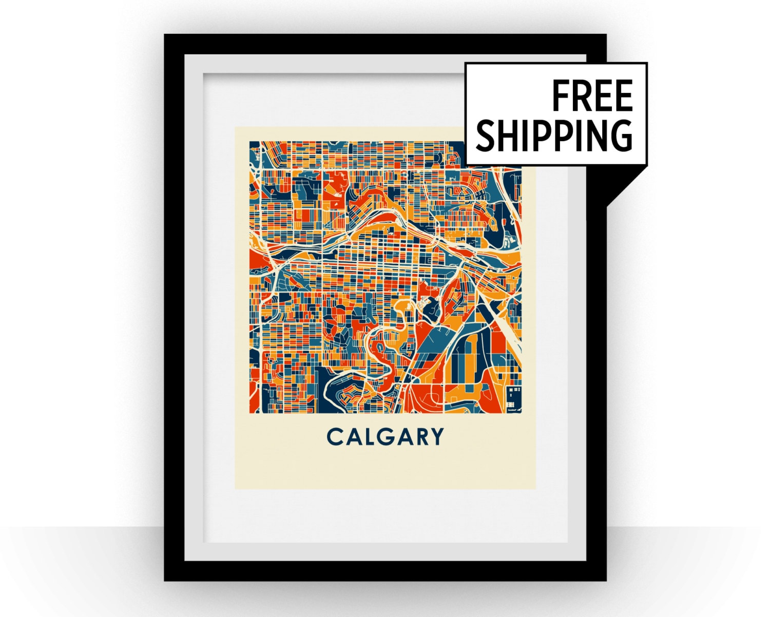 Calgary Map Print Full Color Map Poster | Etsy Canada