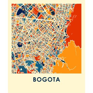 Bogota Map Print - Full Color Map Poster - Etsy