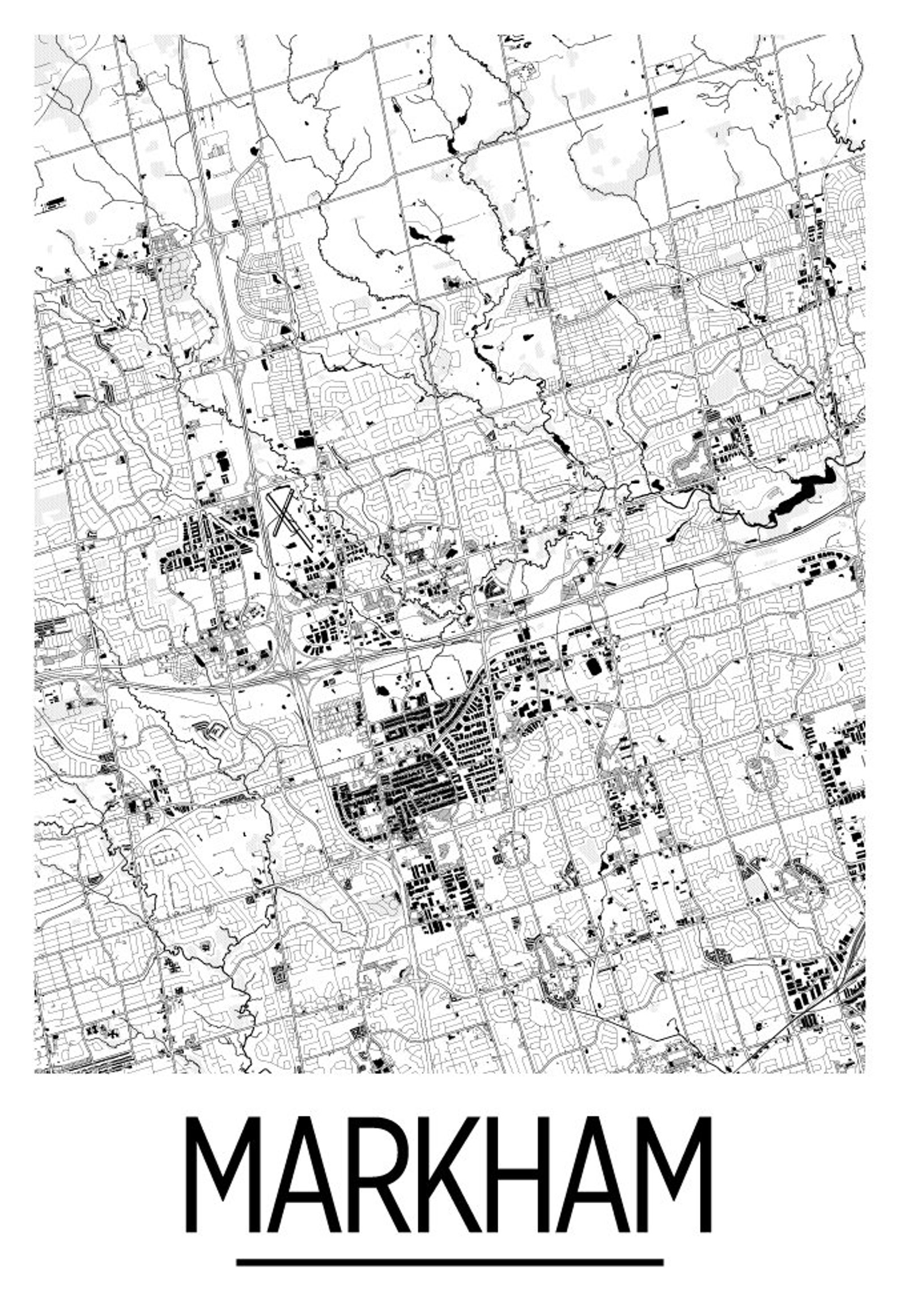 Markham Ontario Map Poster Ontario Map Print Art Deco - Etsy UK