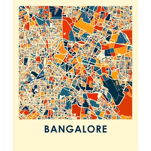 Bangalore Map Print - Full Color Map Poster - Etsy