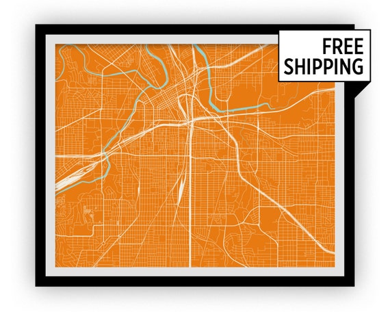 Fort Worth Map Print Choose Your Color | Etsy
