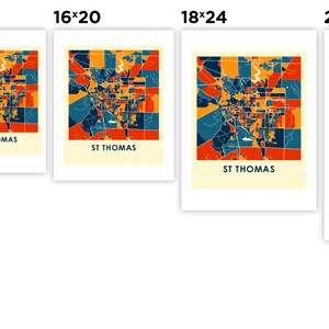 St Thomas Ontario Map Print - Full Color Map Poster - Etsy