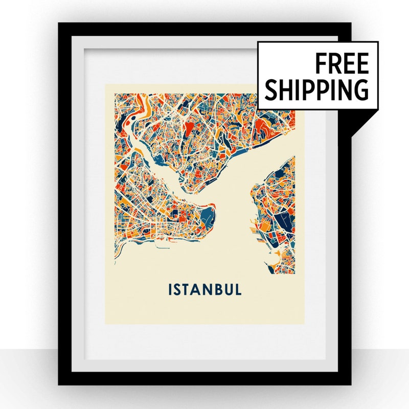Istanbul Map Print - Etsy