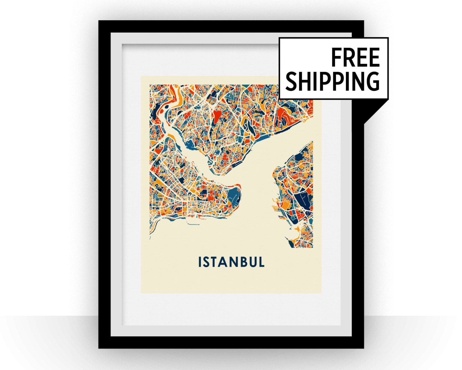 Istanbul Map Print Full Color Map Poster | Etsy