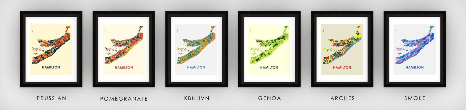 Hamilton Bermuda Map Print Full Color Map Poster | Etsy