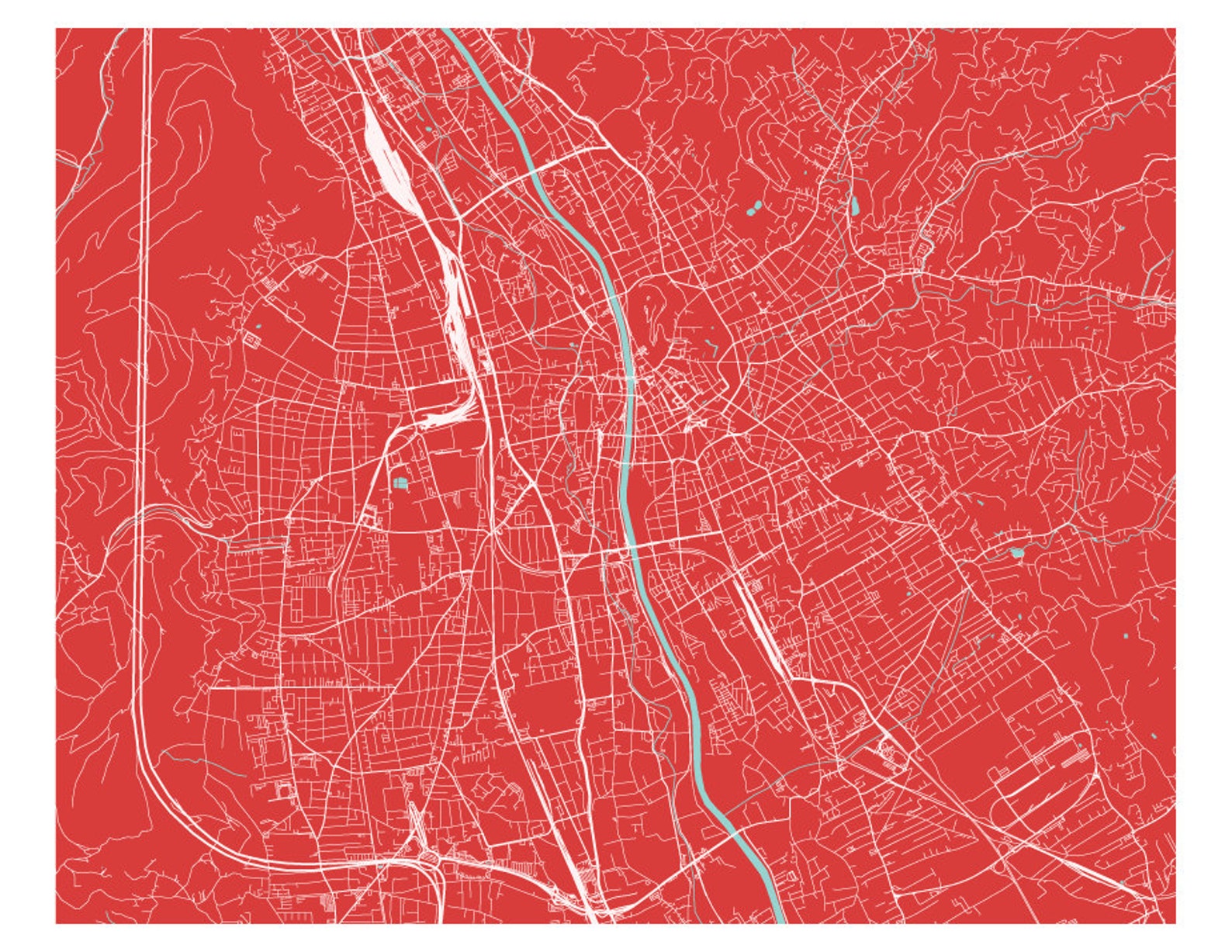 Graz Map Print Choose Your Color | Etsy