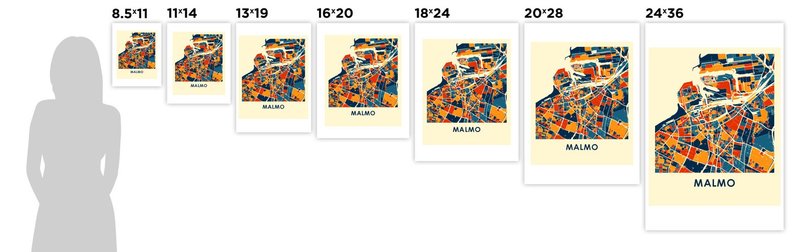 Malmo Map Print - Full Color Map Poster - Etsy