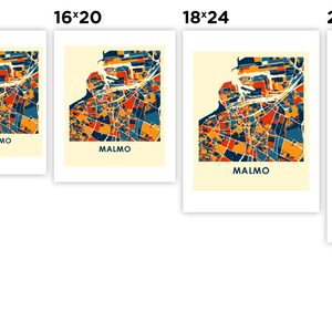 Malmo Map Print - Full Color Map Poster - Etsy