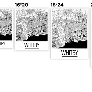 Whitby Ontario Map Poster - Ontario Map Print - Art Deco Series - Etsy