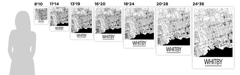 Whitby Ontario Map Poster Ontario Map Print Art Deco - Etsy