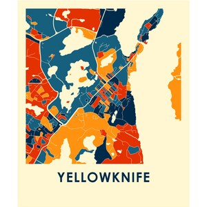 Yellowknife Map Print - Full Color Map Poster - Etsy