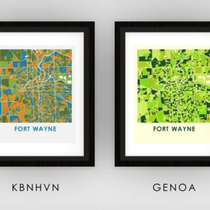 Fort Wayne Map Print - Full Color Map Poster - Etsy