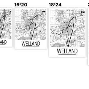 Welland Ontario Map Poster - Ontario Map Print - Art Deco Series - Etsy
