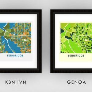 Lethbridge Alberta Map Print - Full Color Map Poster - Etsy
