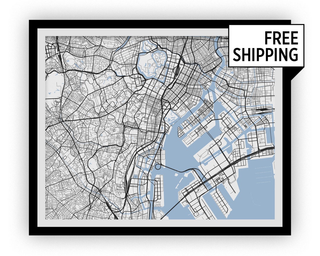 Tokyo Map Print Choose your color - Etsy 日本