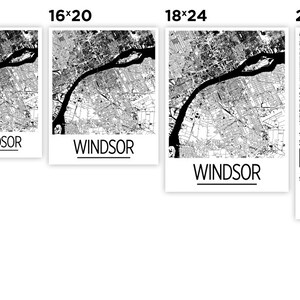 Windsor Ontario Map Poster - Ontario Map Print - Art Deco Series - Etsy