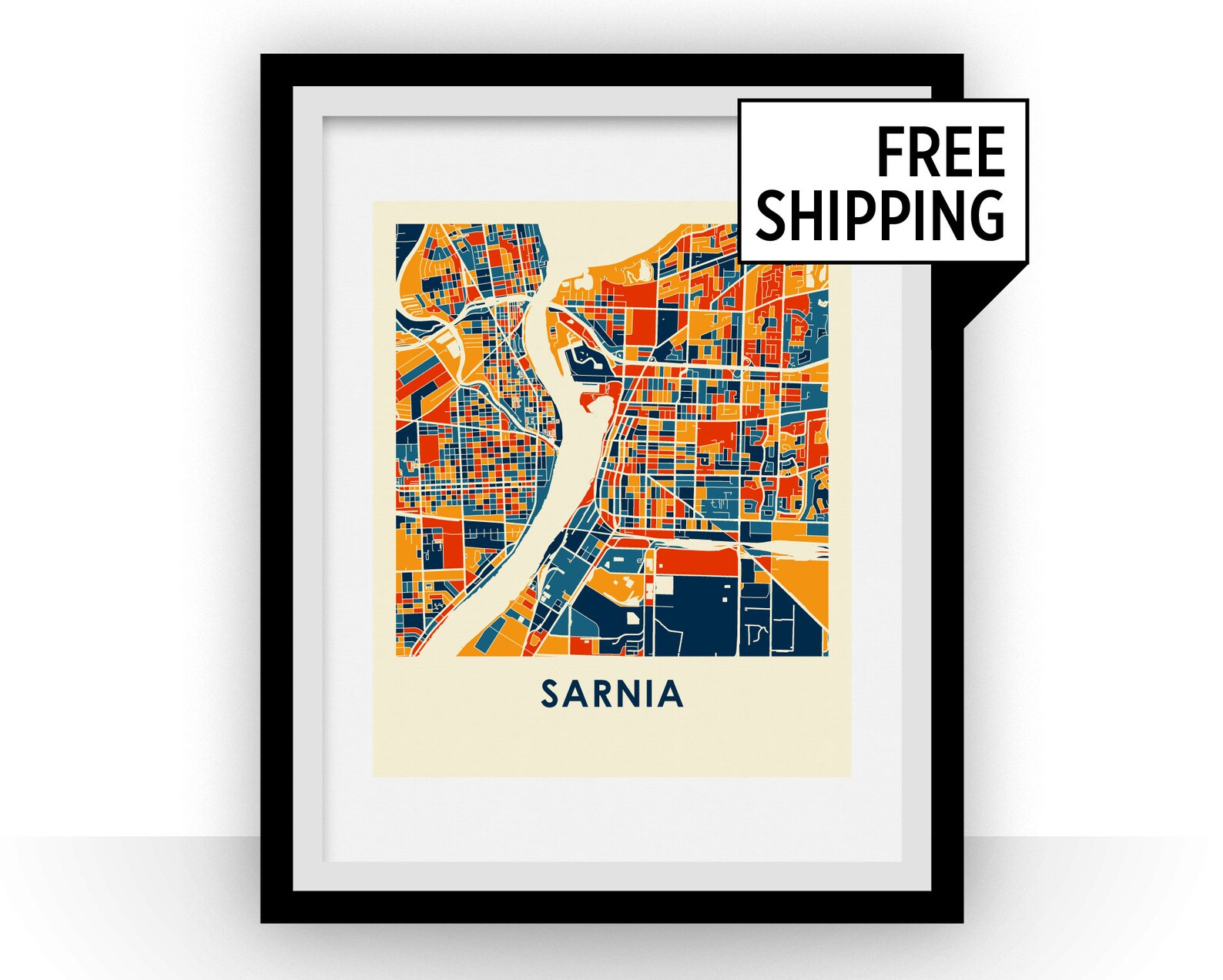 Sarnia Ontario Map Print - Full Color Map Poster - Etsy