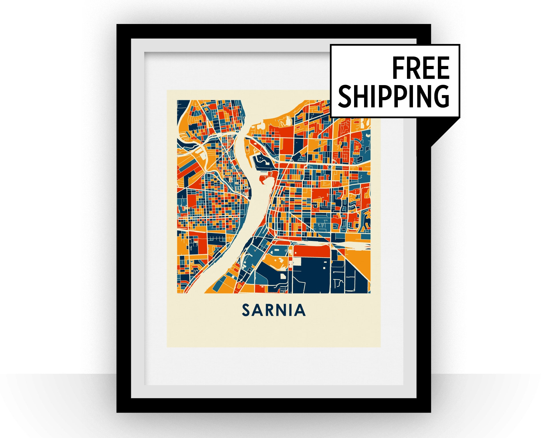 Sarnia Ontario Map Print Full Color Map Poster - Etsy
