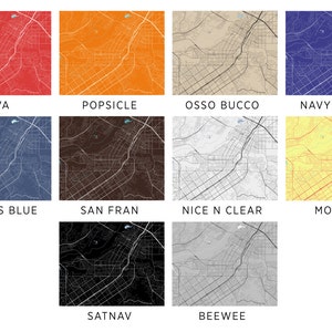 Riverside Map Print - Choose Your Color - Etsy