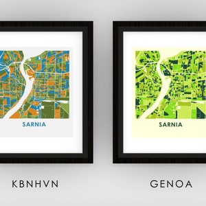 Sarnia Ontario Map Print - Full Color Map Poster - Etsy