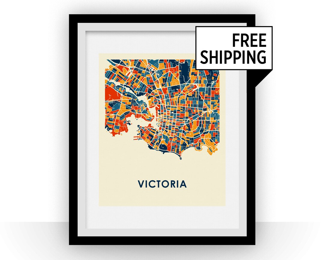 Victoria Map Print - Full Color Map Poster - Etsy
